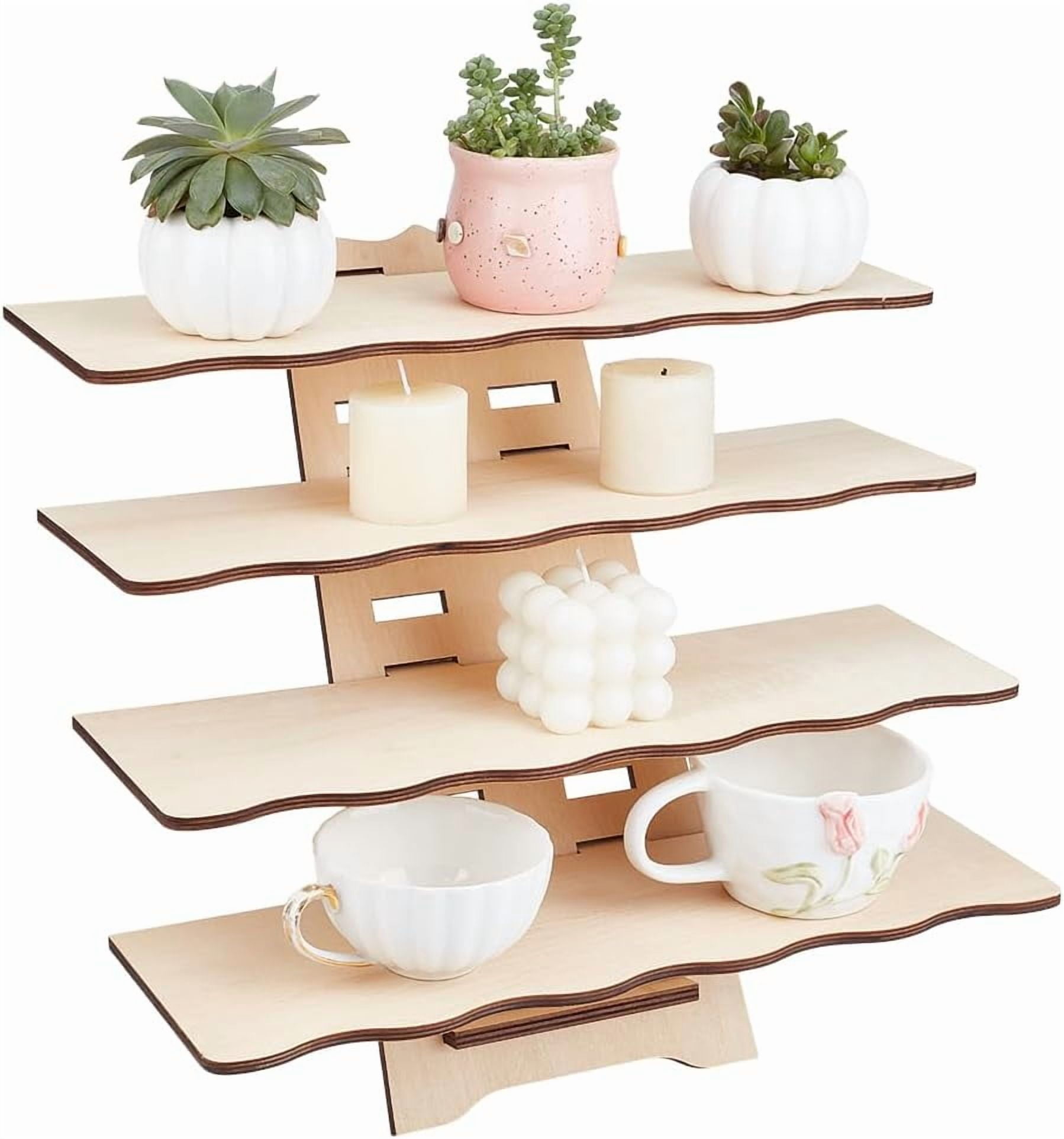Wood Tiered Display Stand 4 Tiers Ratail Craft Show Rack Tabletop ...