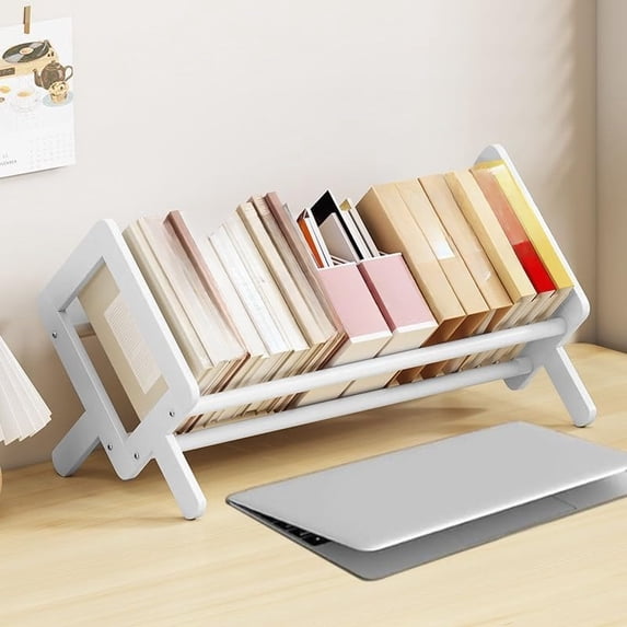 Wood Tilting Bookcase in Living Room/Home/Office, Desktop Book Shelf ...