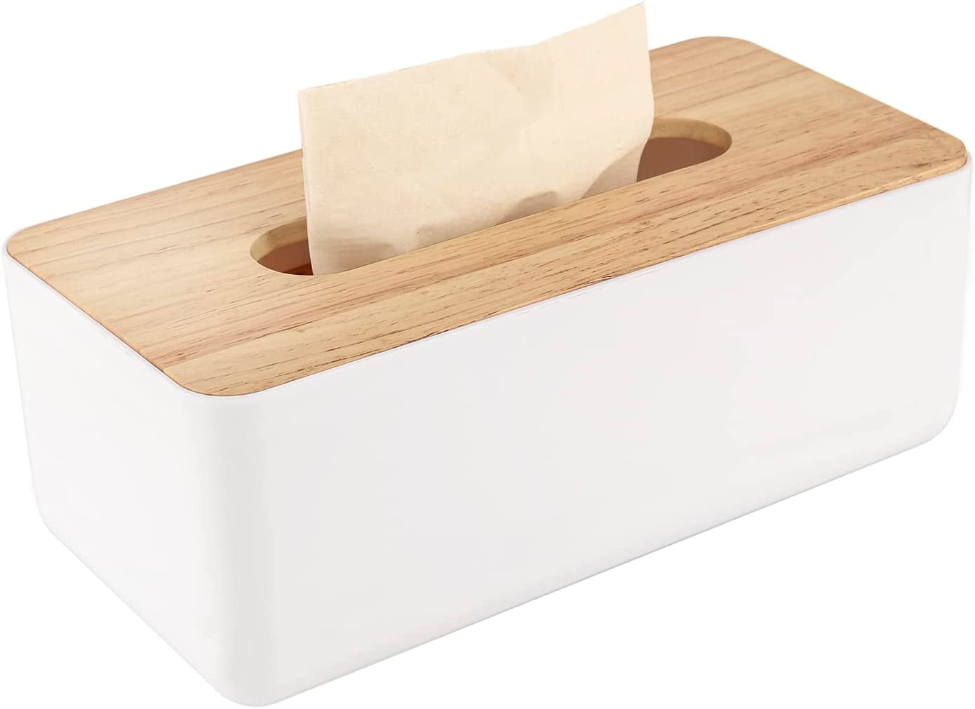 Wood Tissue Box Cover Gloves Box Holder Wooden Rectangular Tissue Box ...