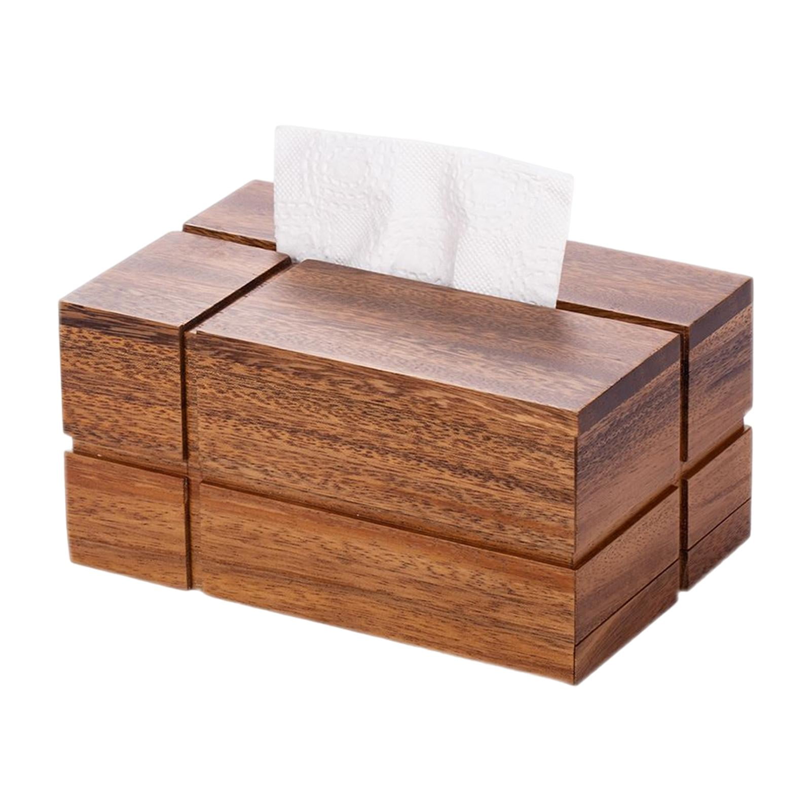 Wood Tissue Box Paper Storage Box Durable Rectangle Paper Holder Tissue ...