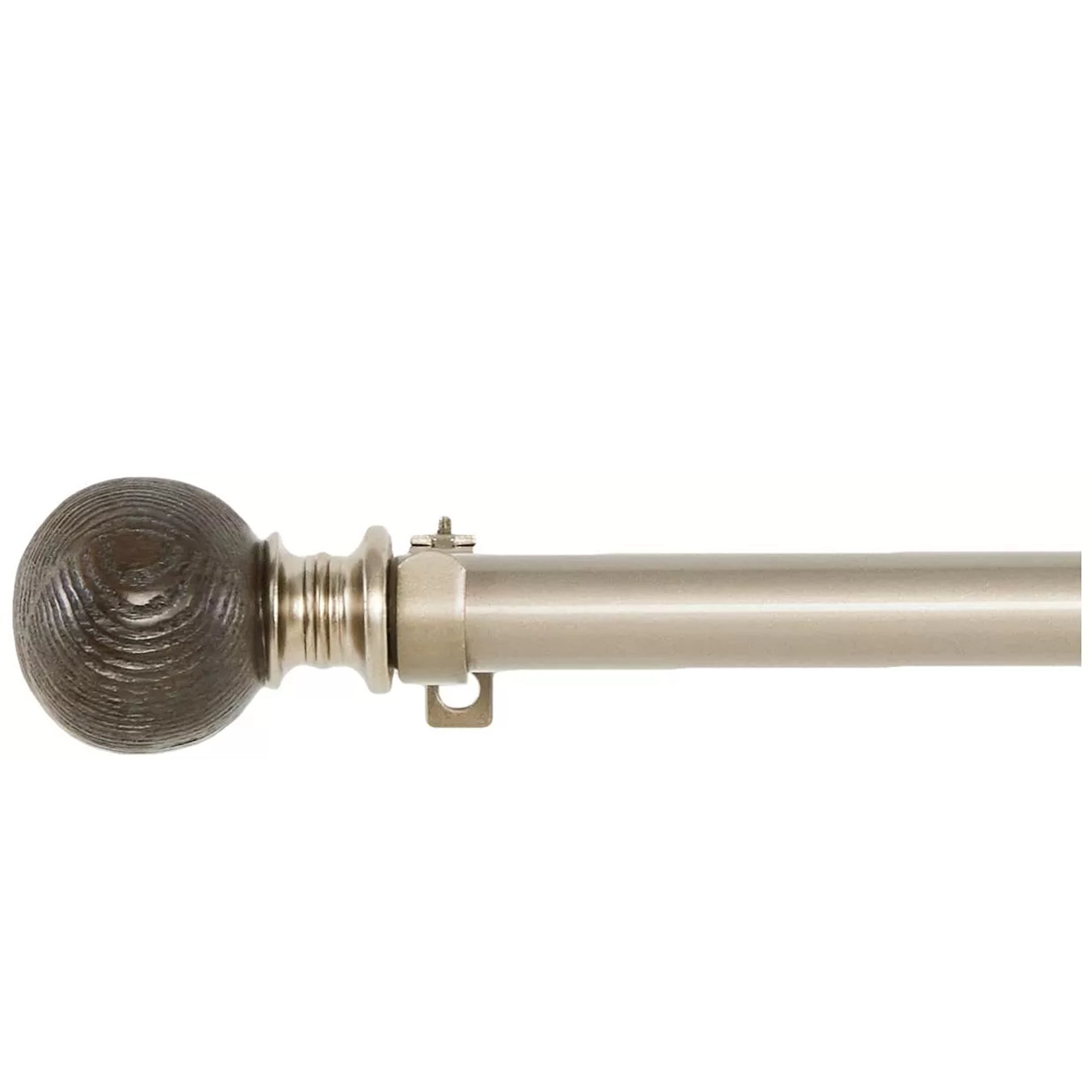 Wood Tone Painted Resin Ball Drapery Rod Set,36-72", Gray Oak - Walmart.com