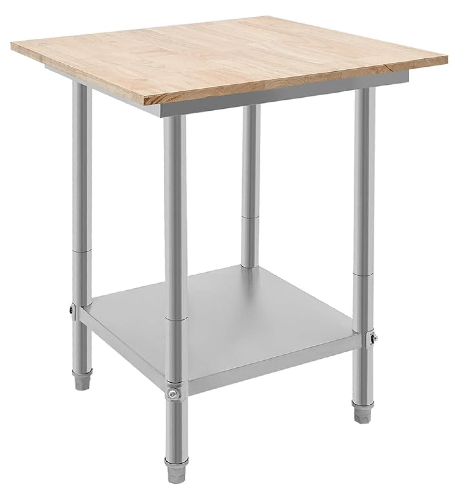 Wood Top Work Table - 24x24x35 Inch Work Kitchen Prep Table Butcher ...