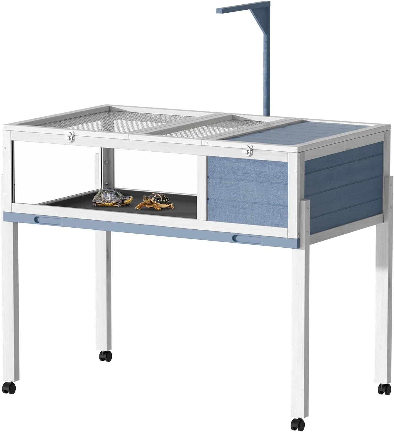 Wood Tortoise House with Detachable Legs and Wheels, 2-in-1 Tortoise ...