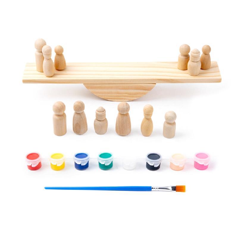 Wood Toy Balance Stacking Block Toy to Paint Educational Toy - Walmart.com