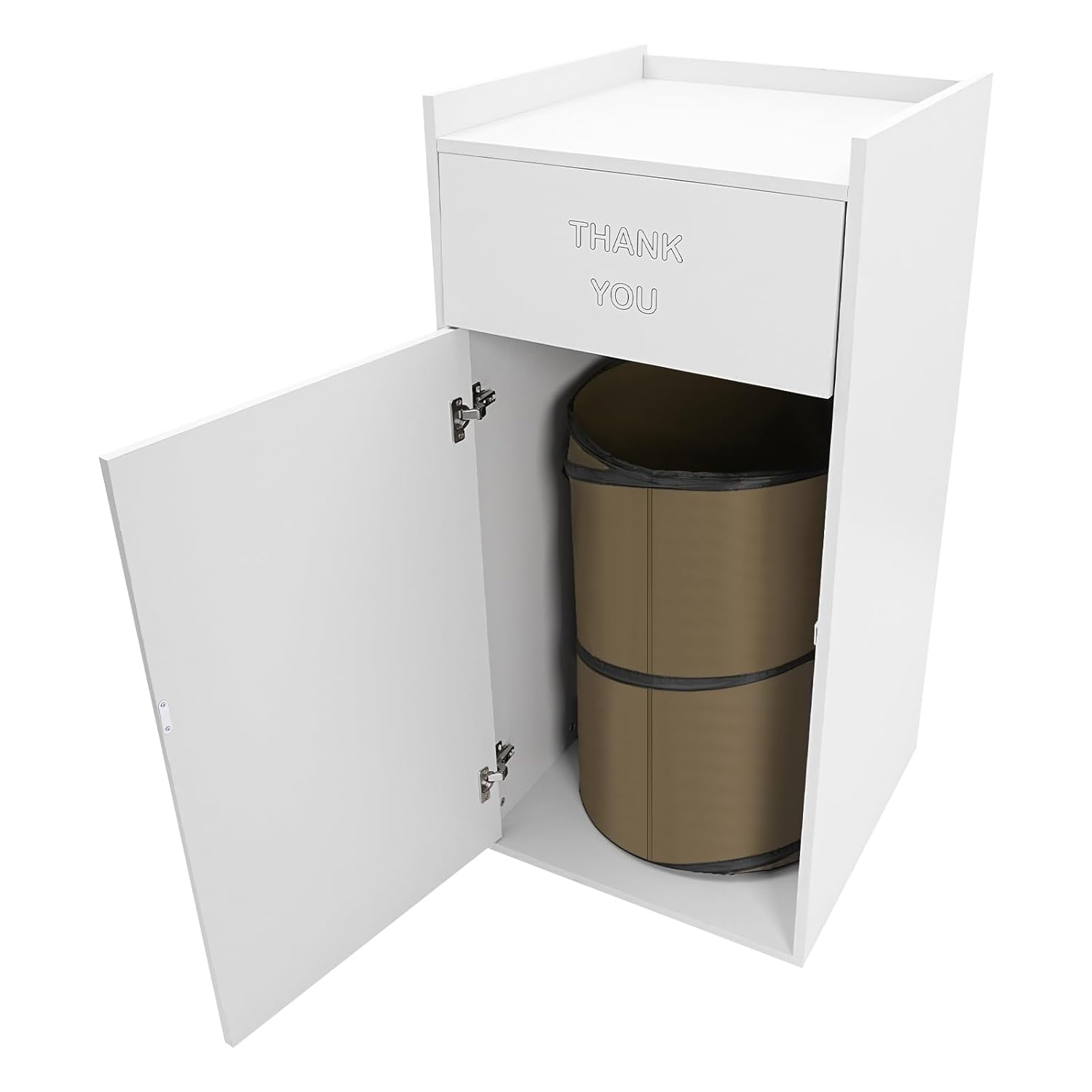 Wood Trash Can Cabinet with Tray Holder, 30L Garbage Can for ...