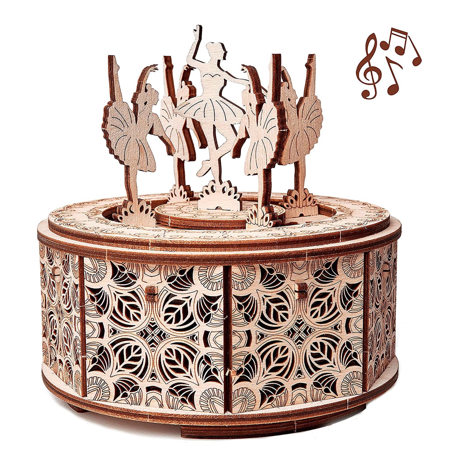 Wood Trick 3D Ballerina Music Box Wooden Model Mechanical Self Building ...
