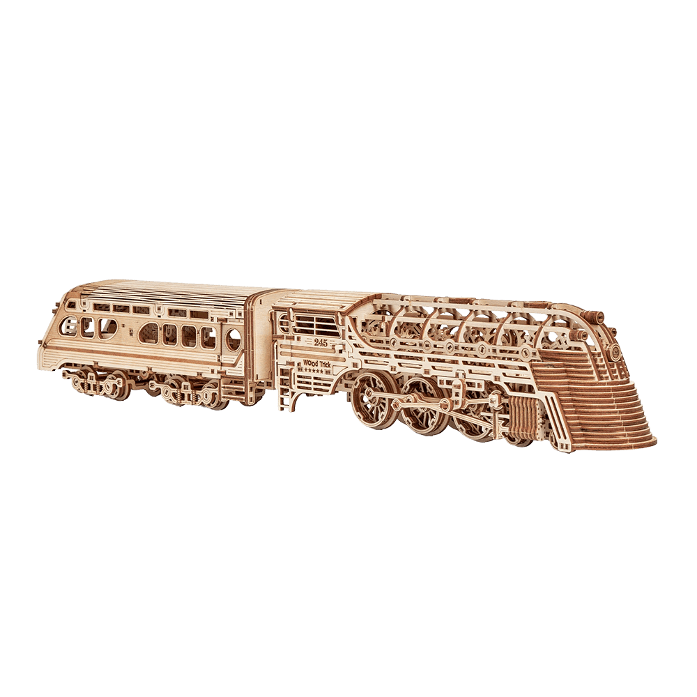 Wood Trick Atlantic Express Train 3D Wooden Puzzle Toy Set for Adults and Kids - 26.7x4 in ...