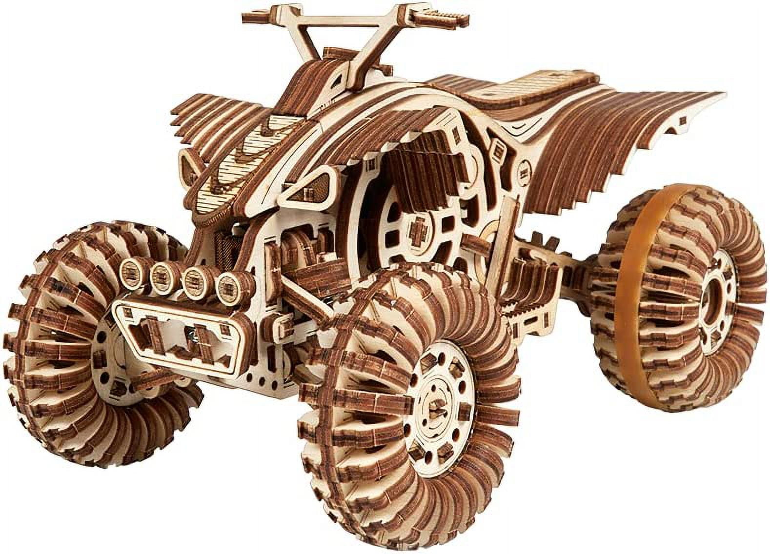 Wood Trick Cross Quad Bike 3D Wooden Puzzles for Adults and Kids to Build - Rides up to 30 ft ...