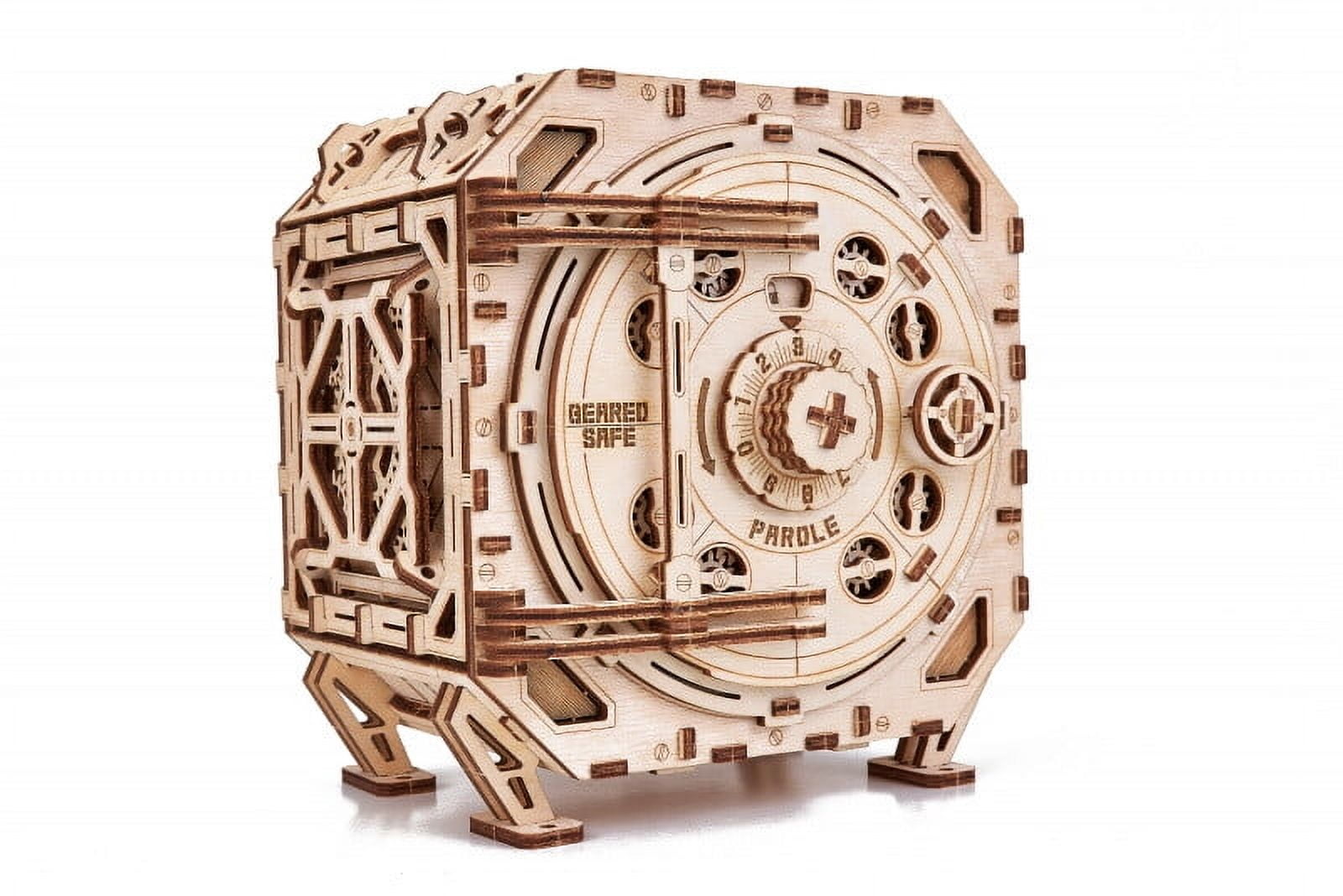 Wood Trick Geared Safe Lock Box Mechanical Wooden 3D Puzzle Model DIY ...