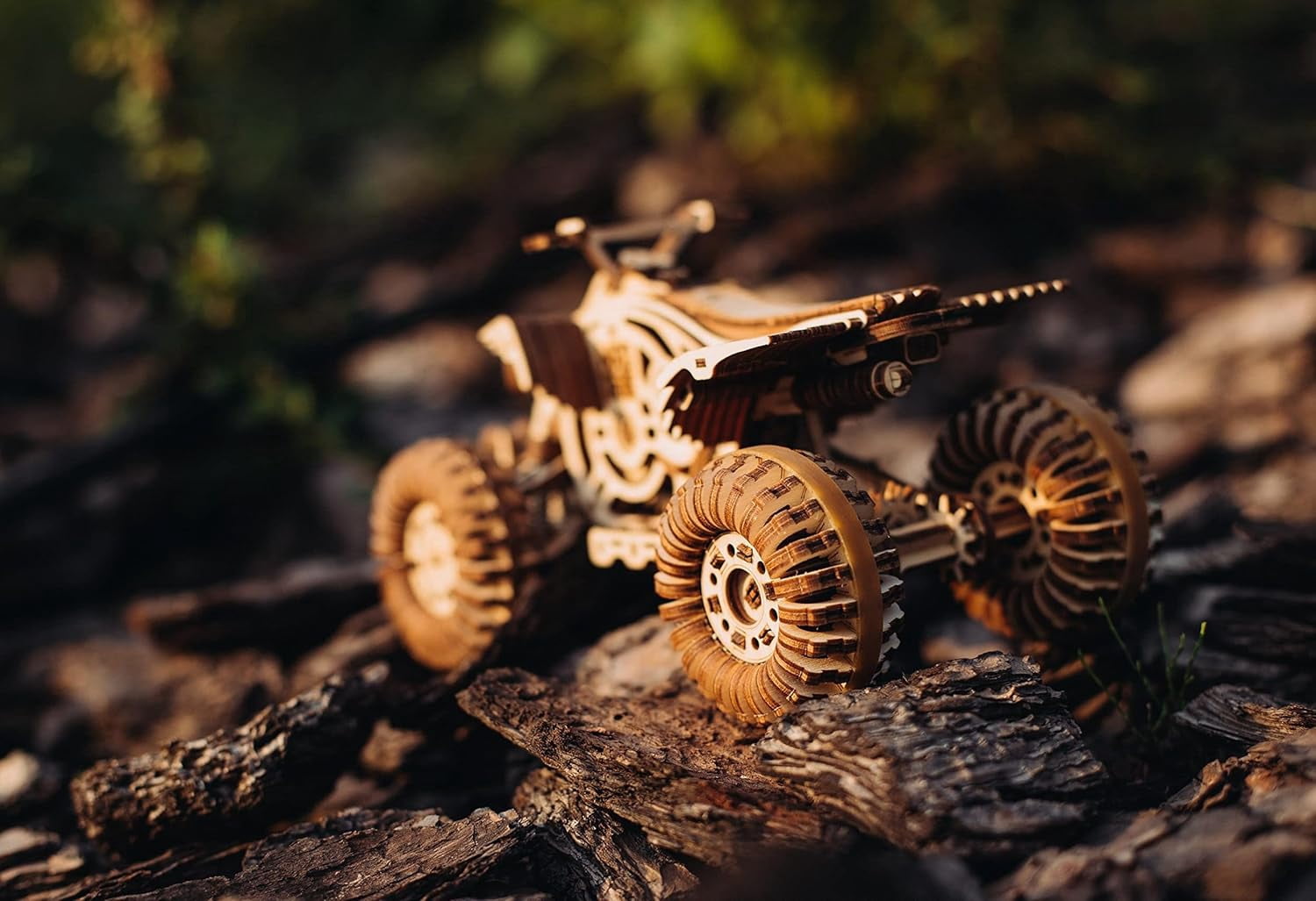 Wood Trick Quad Bike 3D Wooden Puzzles for Adults to Build - Rides up to 30ft - Wooden Model Car ...