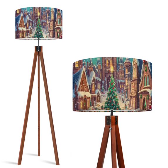 Wood Tripod Floor Lamp, Mid Century Wood Standing Lamp with 3 Color ...