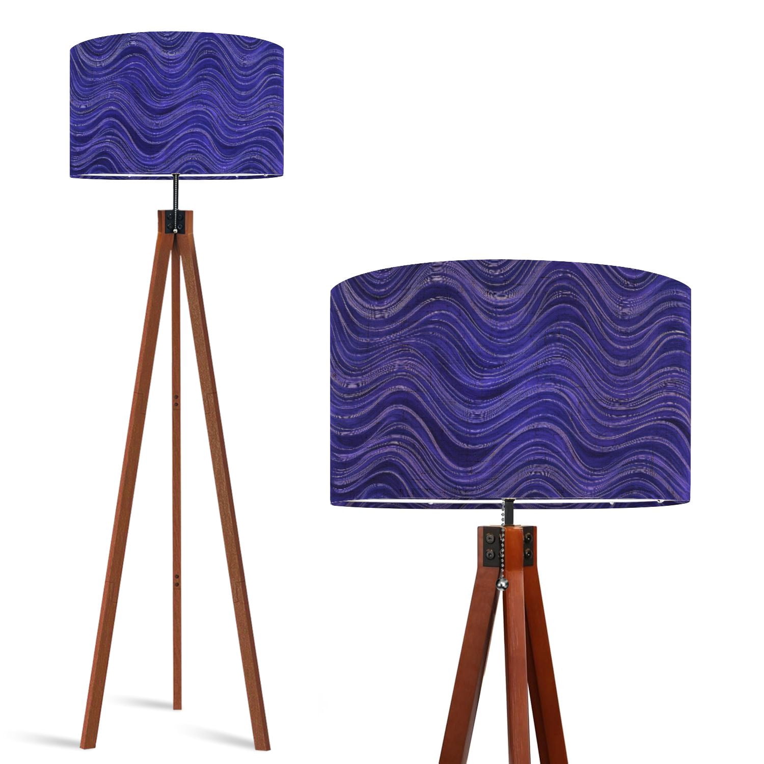 Wood Tripod Floor Lamp, Mid Century Wood Standing Lamp with 3 Color ...