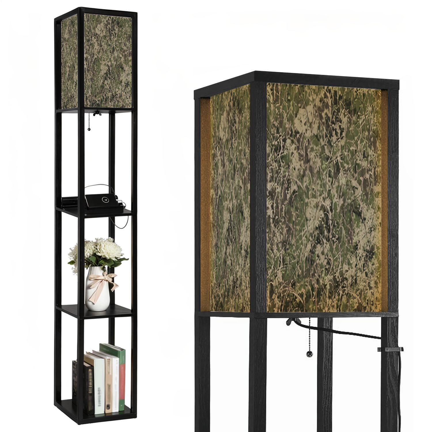 Wood Tripod Floor Lamp, Mid Century Wood Standing Lamp with 3 Color ...