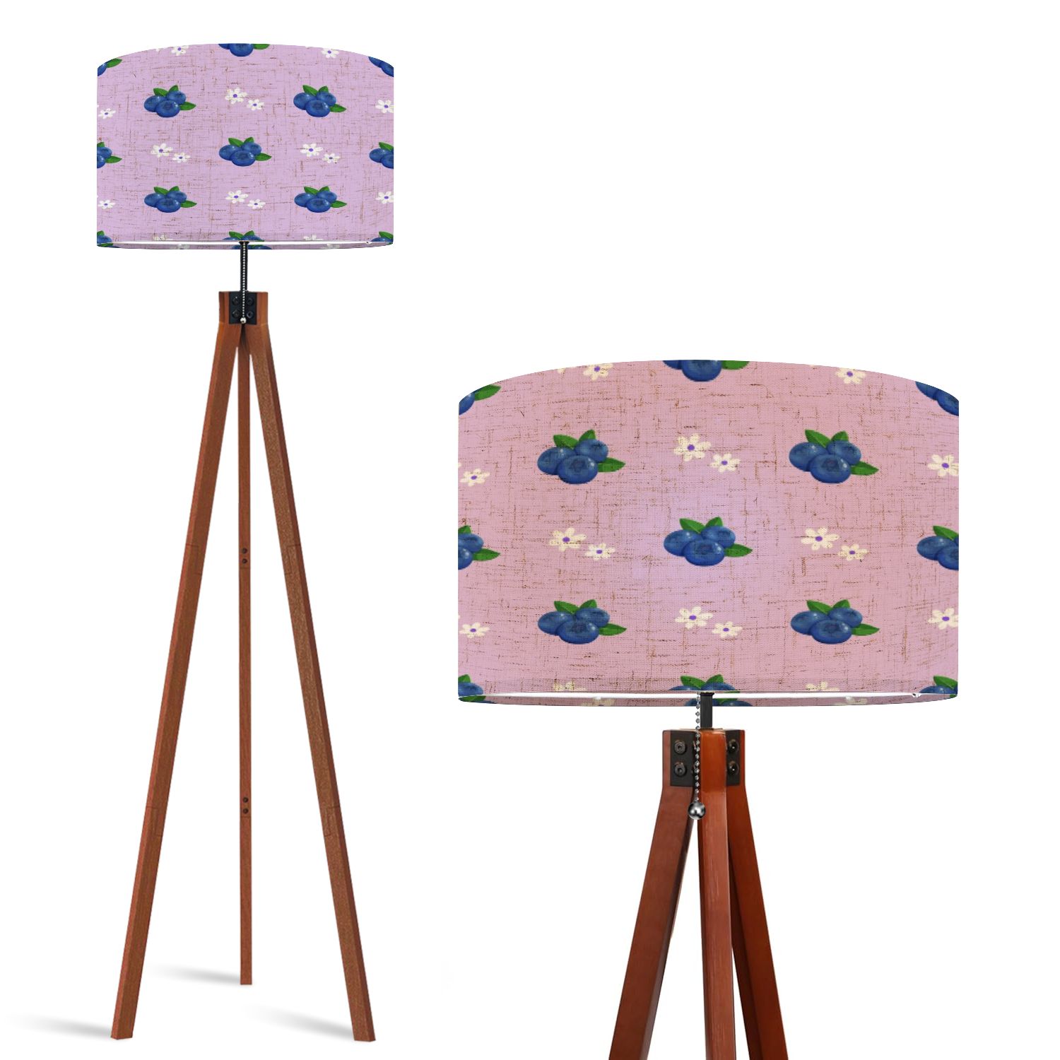 Wood Tripod Floor Lamp, Mid Century Wood Standing Lamp with 3 Color ...
