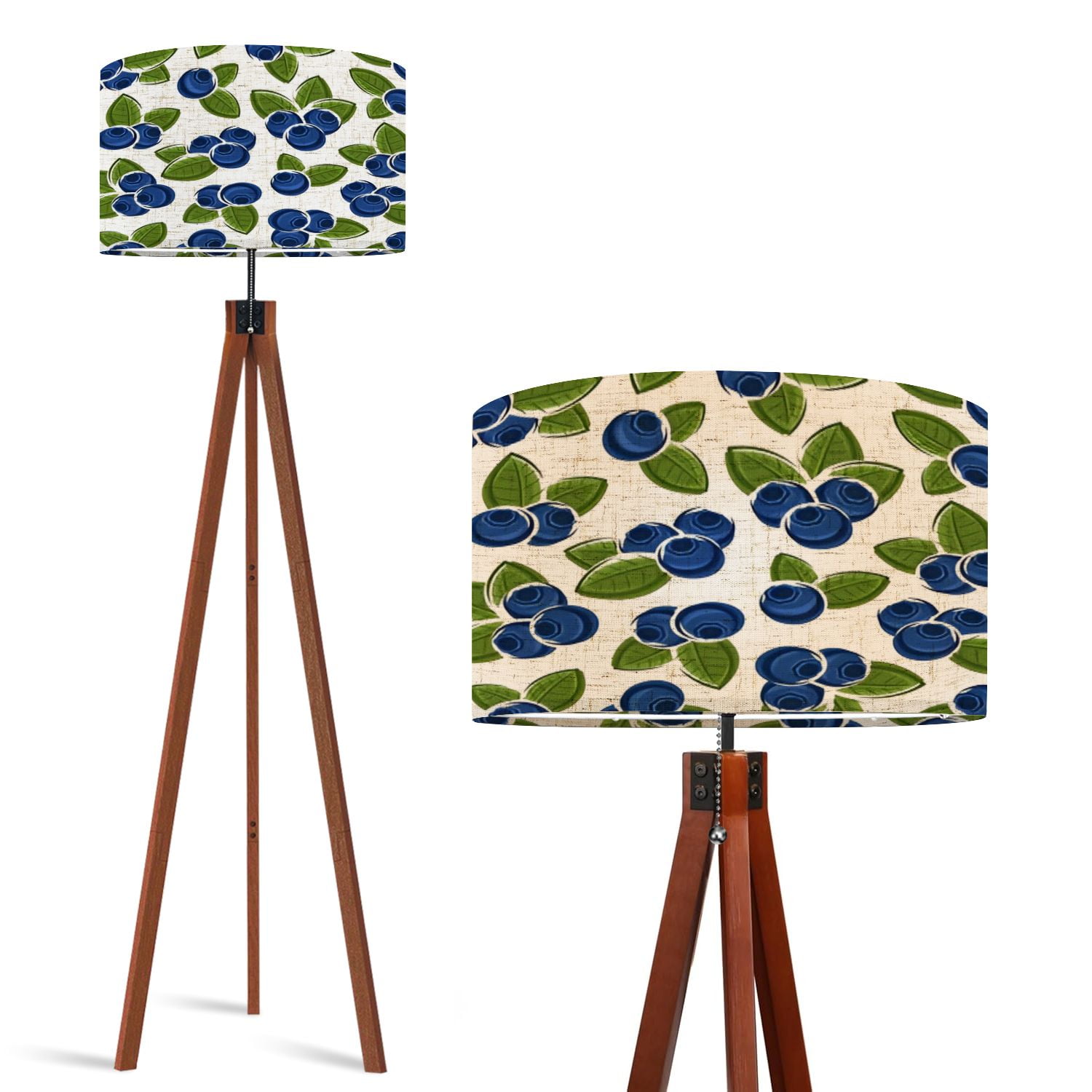 Wood Tripod Floor Lamp, Mid Century Wood Standing Lamp with 3 Color ...