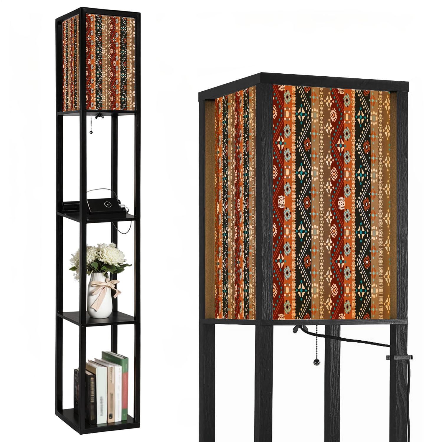 Wood Tripod Floor Lamp, Mid Century Wood Standing Lamp with 3 Color ...
