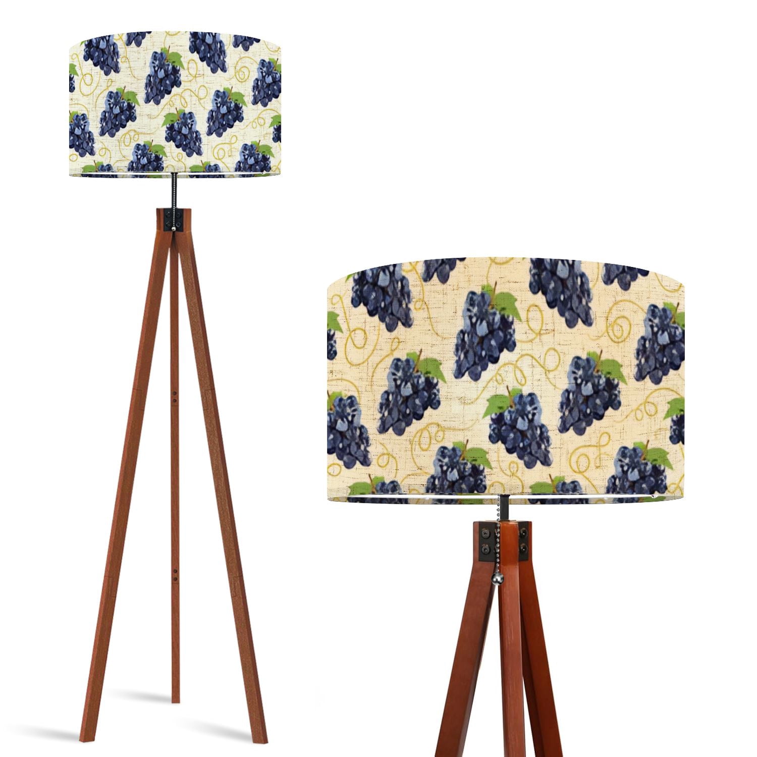 Wood Tripod Floor Lamp, Mid Century Wood Standing Lamp with 3 Color ...