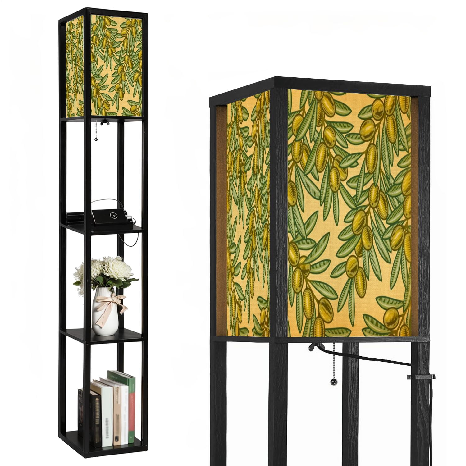 Wood Tripod Floor Lamp, Mid Century Wood Standing Lamp with 3 Color ...