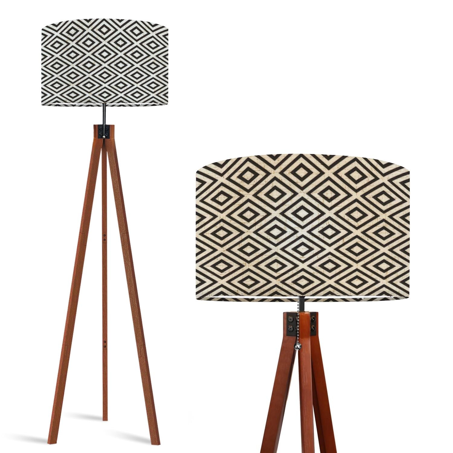 Wood Tripod Floor Lamp, Mid Century Wood Standing Lamp with 3 Color ...