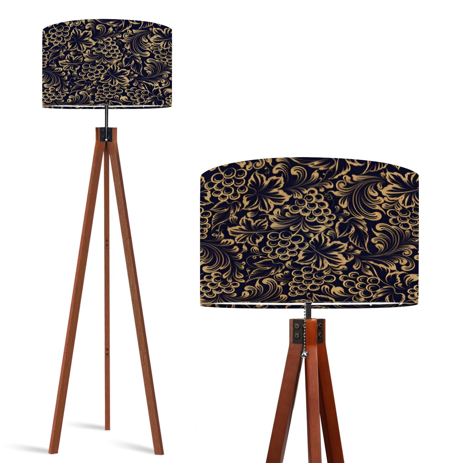 Wood Tripod Floor Lamp, Mid Century Wood Standing Lamp with 3 Color ...