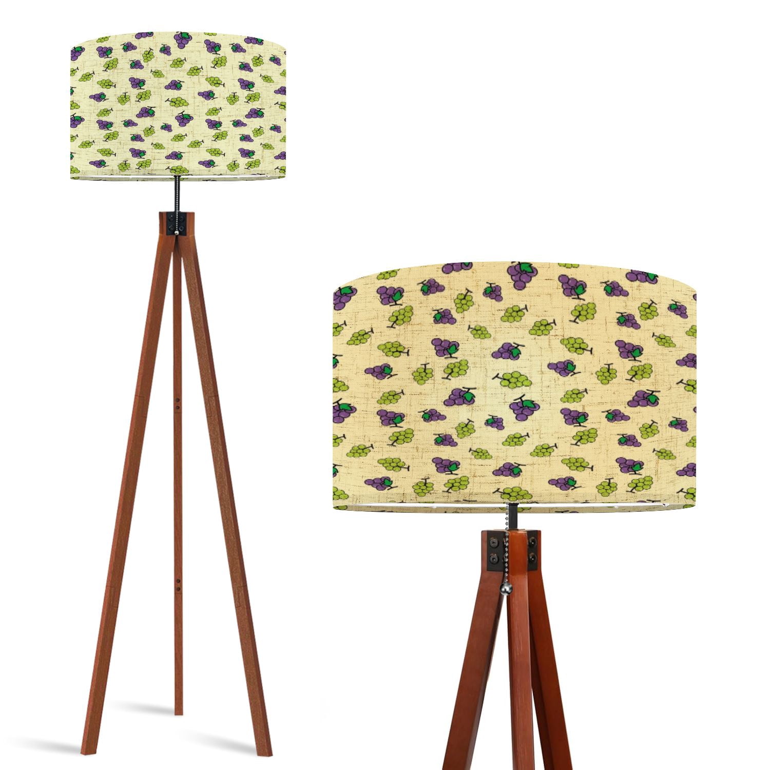 Wood Tripod Floor Lamp, Mid Century Wood Standing Lamp with 3 Color ...
