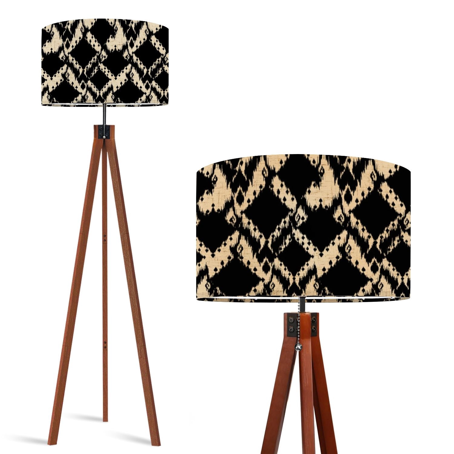 Wood Tripod Floor Lamp, Mid Century Wood Standing Lamp with 3 Color ...