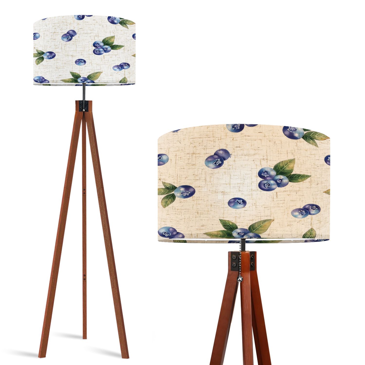 Wood Tripod Floor Lamp, Mid Century Wood Standing Lamp with 3 Color ...