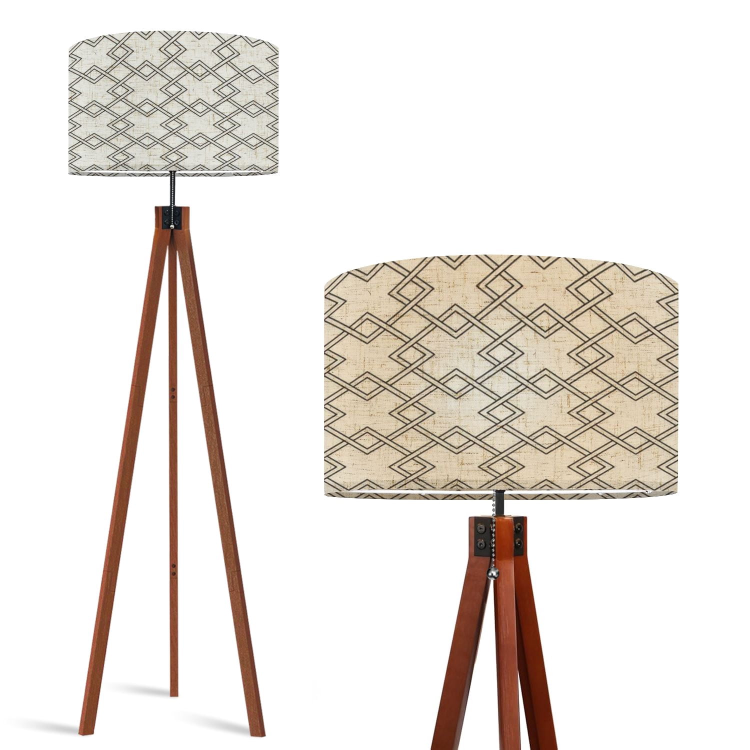 Wood Tripod Floor Lamp, Mid Century Wood Standing Lamp with 3 Color ...