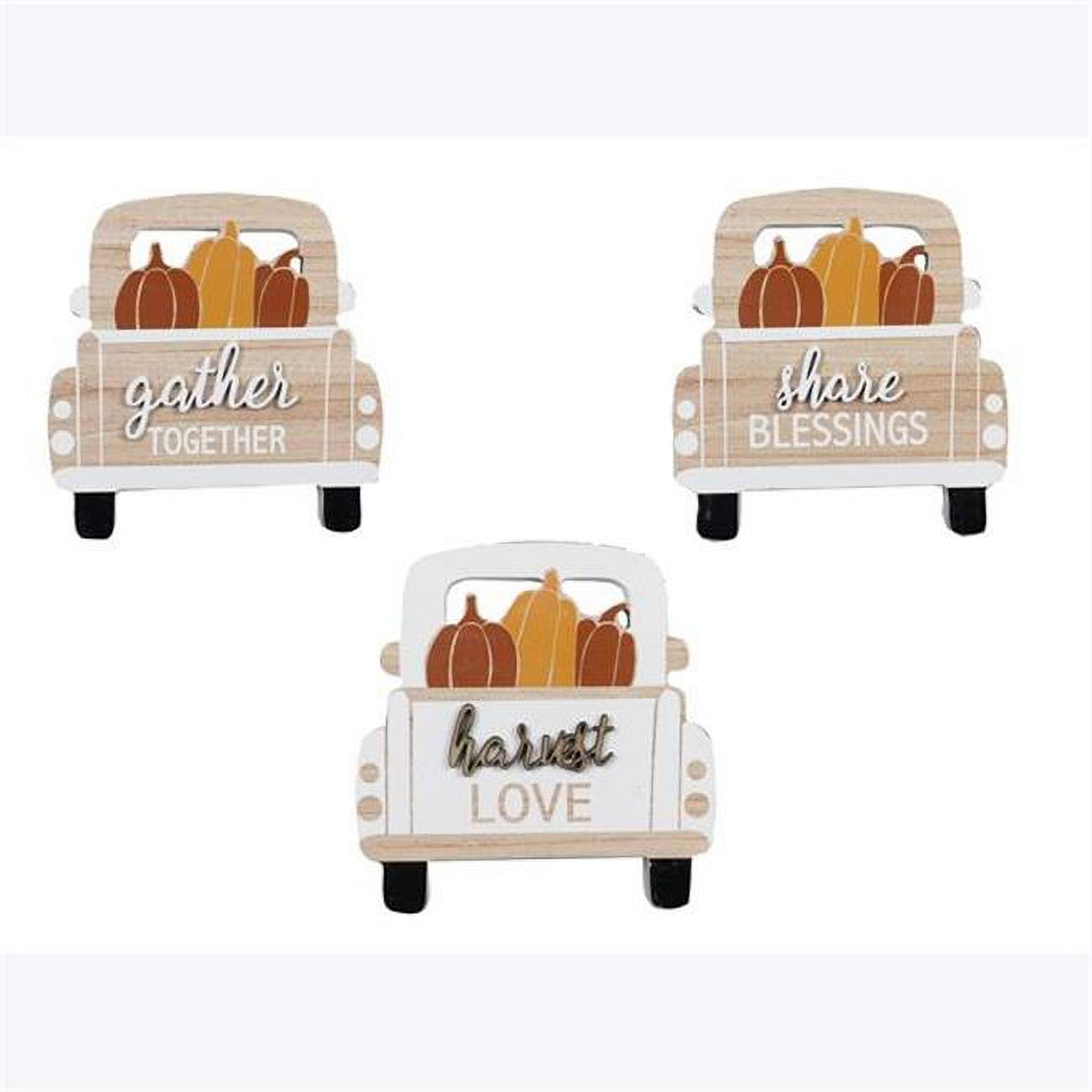 Wood Truck Harvest Table Top Sign, Assorted Color - 3 Piece - Walmart.com