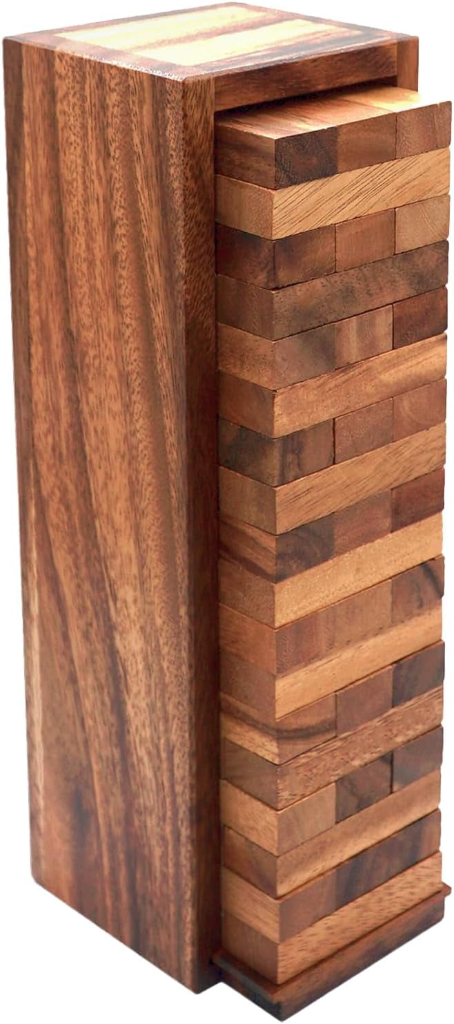 Wood Tumbling Tower Game - Ideal for Party Games, Kids Games, Building ...