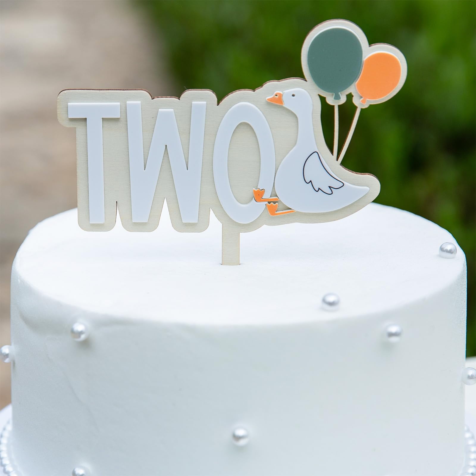 Wood Two Silly TWE5 Goose Cake Topper - 2nd Birthday Decorations, Silly ...