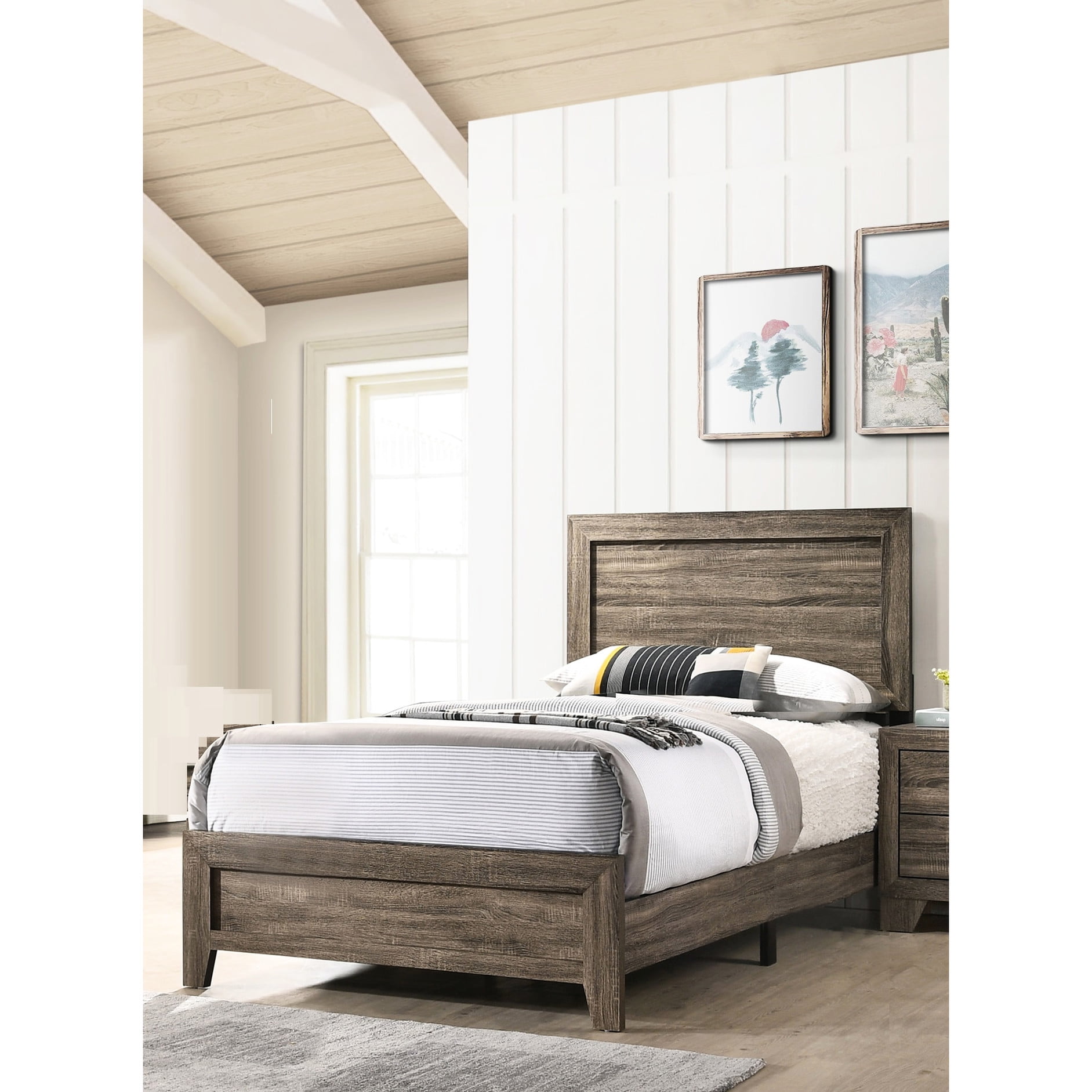 Wood Veneers & Solids | Contemporary Function & Grey Finish | Twin Size ...