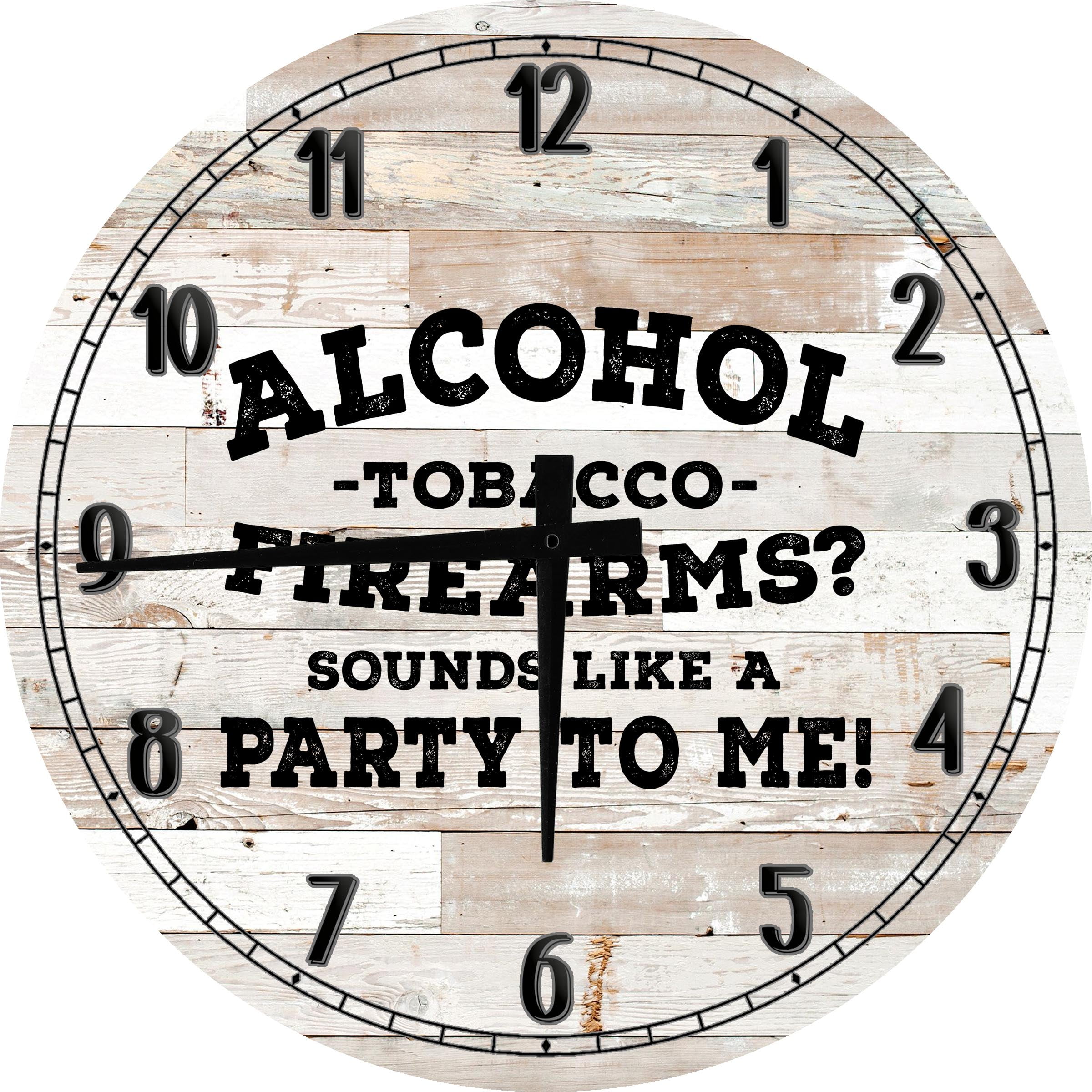 Wood Wall Clock 12 Inch Clocks for Men Alcohol Tobacco Clock Manly ...