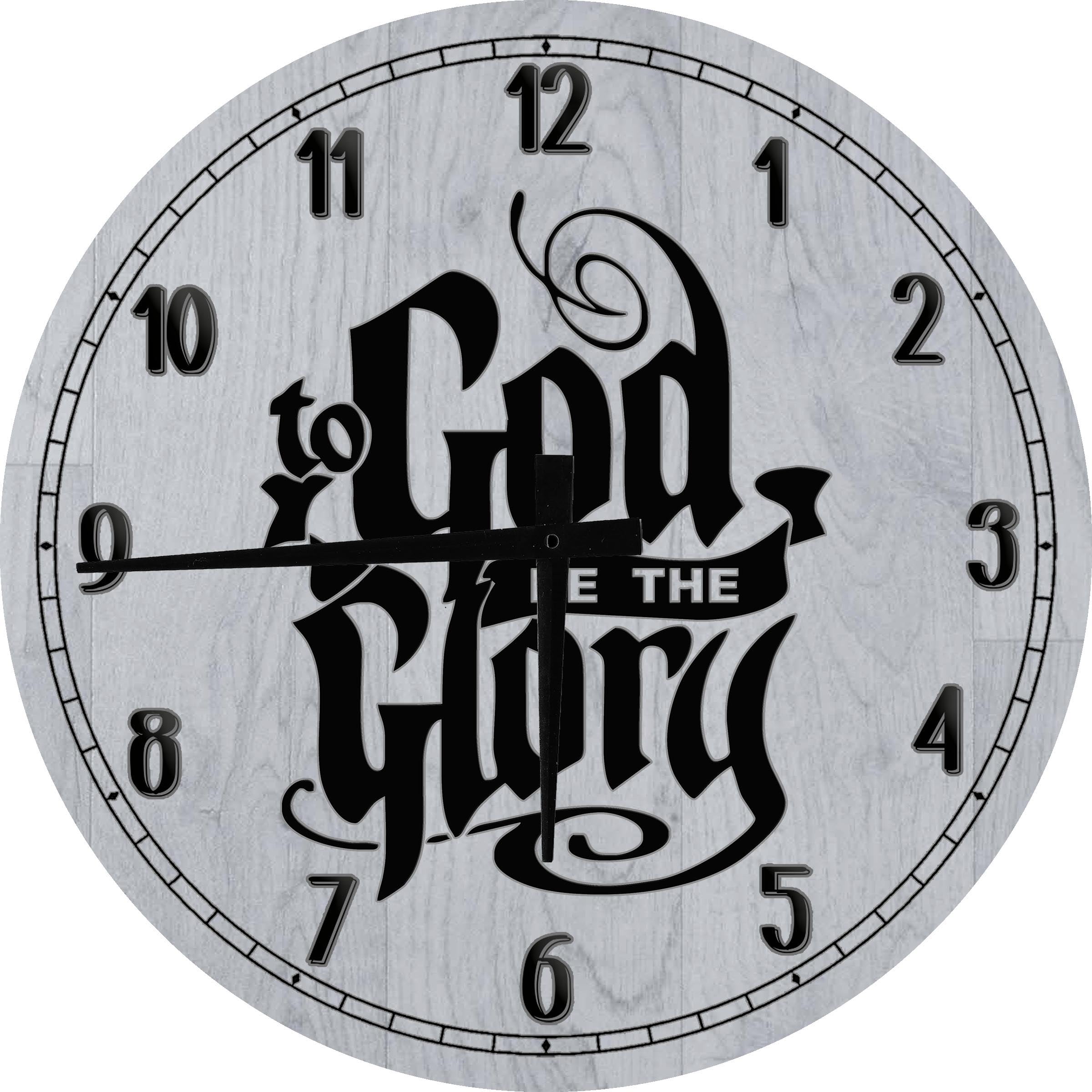 Wood Wall Clock 12 Inch Religious Wall Art to God be The Glory Jesus ...