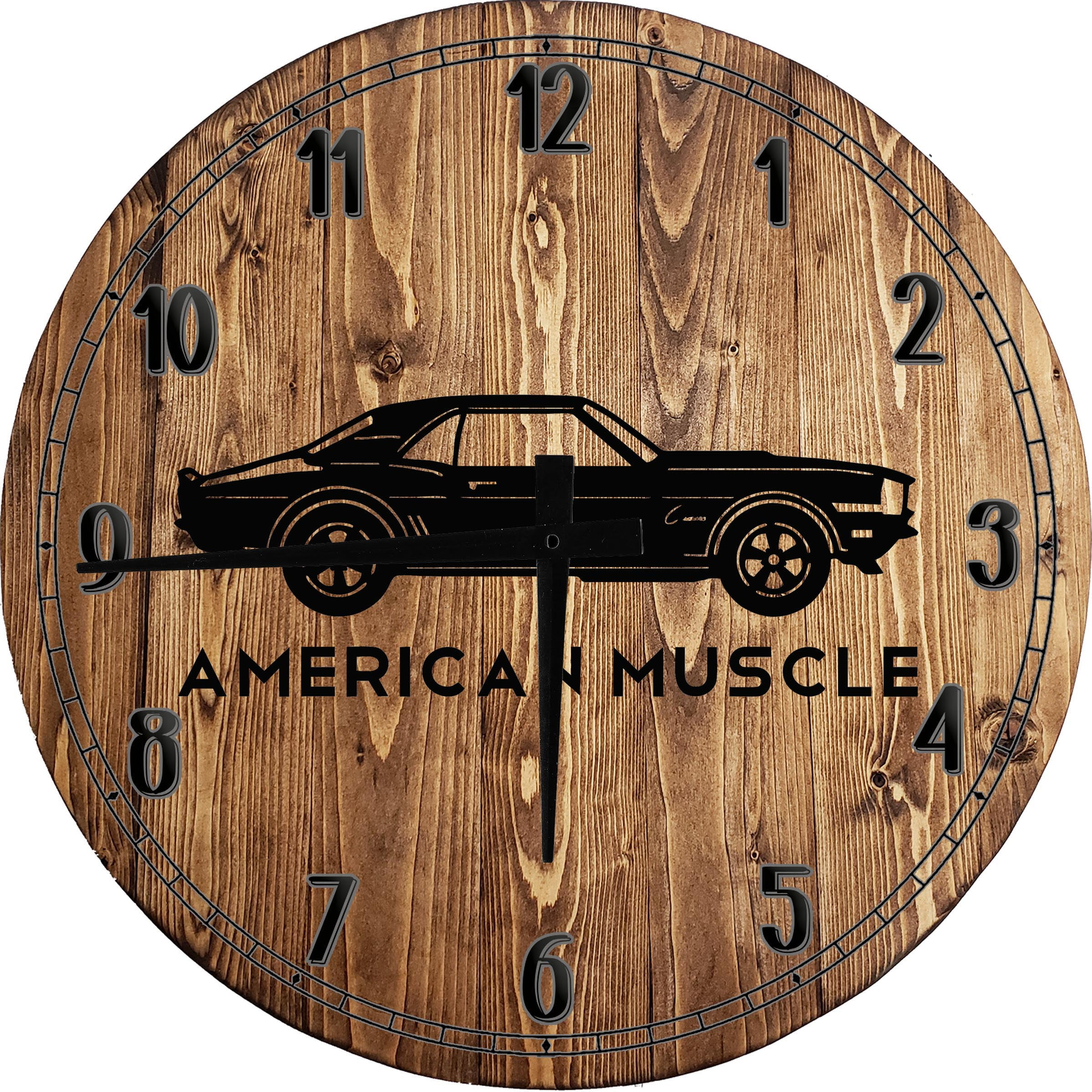 Wood Wall Clock 18 Inch Round American Muscle Racing Camaro SS 60's 70 ...