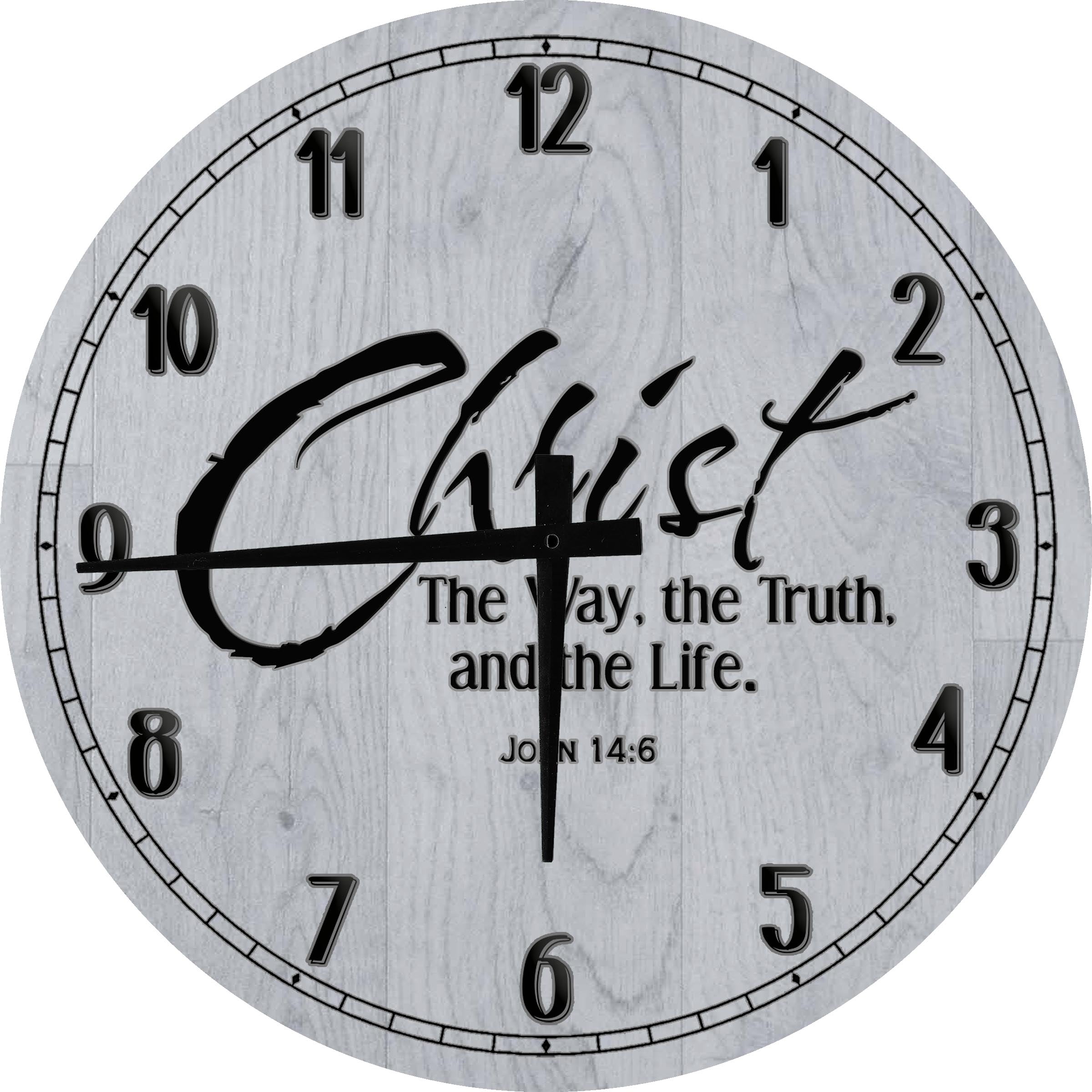 Wood Wall Clock 18 Inch Round Religious Wall Art Christ - The Way The ...
