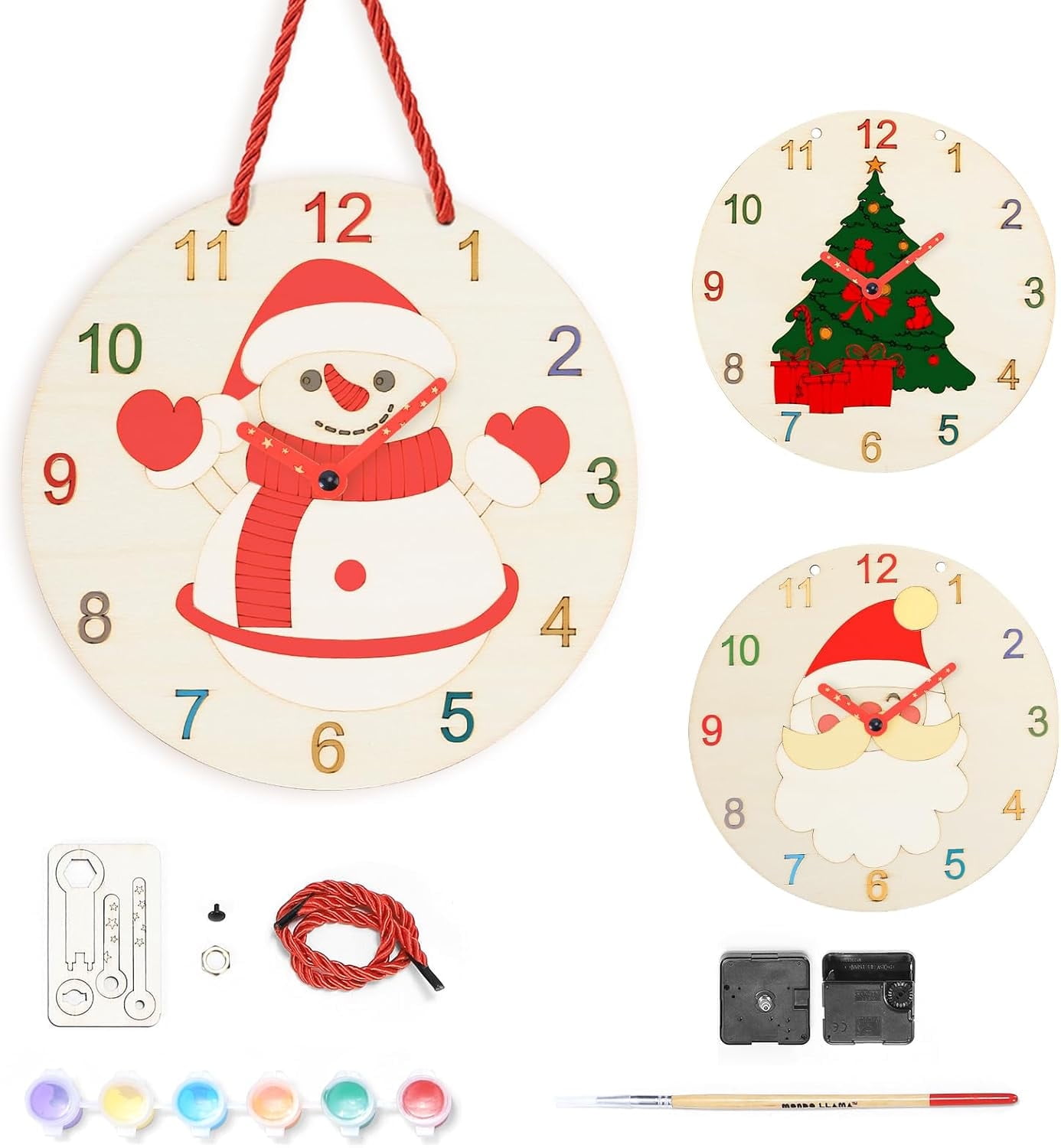 Wood Wall Clock, Creative DIY Hand Painted Children's Wall Clocks ...