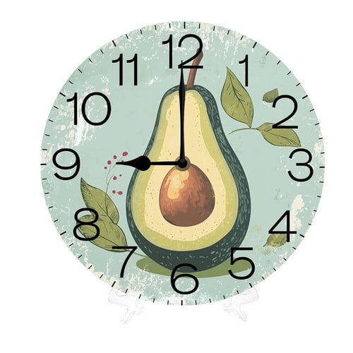 Wood Wall Clock Guitar Beach Plam Frameless Battery Operated Silent ...