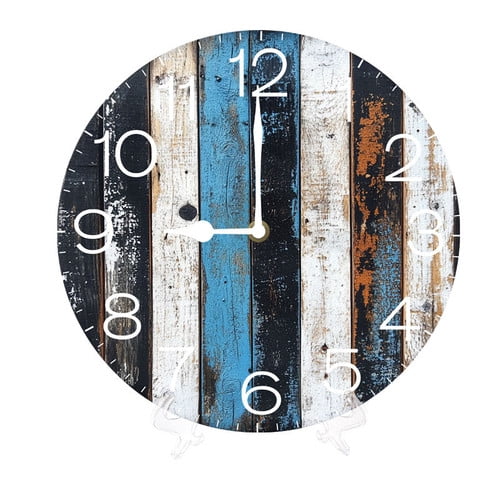 Wood Wall Clocks Rustic Wood Wall Clocks Rainbow Wooden Frameless ...