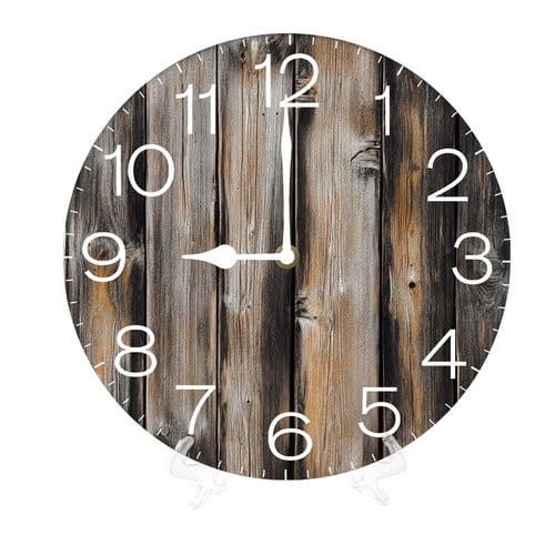Wood Wall Clocks Rustic Wood Wall Clocks Rainbow Wooden Frameless ...