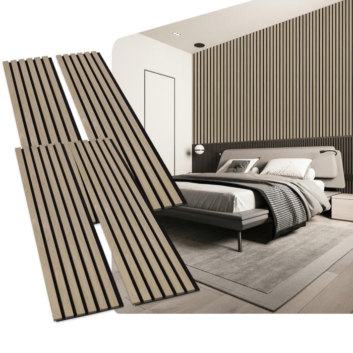 Wood Wall Decor Panels, Walnut A, 47.2x12.2", 0.47" MDF, 4-Pack ...
