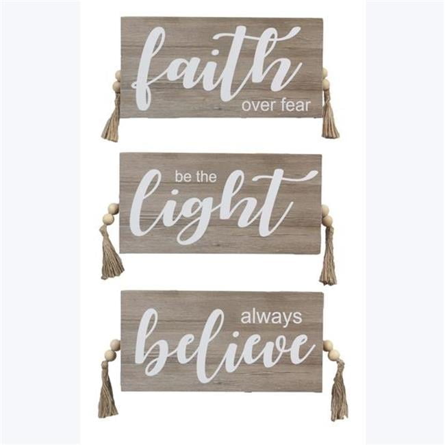 Wood Wall Faith Signs, 3 Assorted Color - Walmart.com