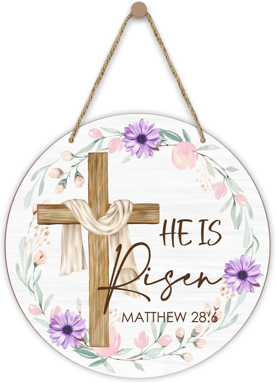 Wood Wall Hanging Sign Plaque Gift for Easter Christian, He is Risen ...
