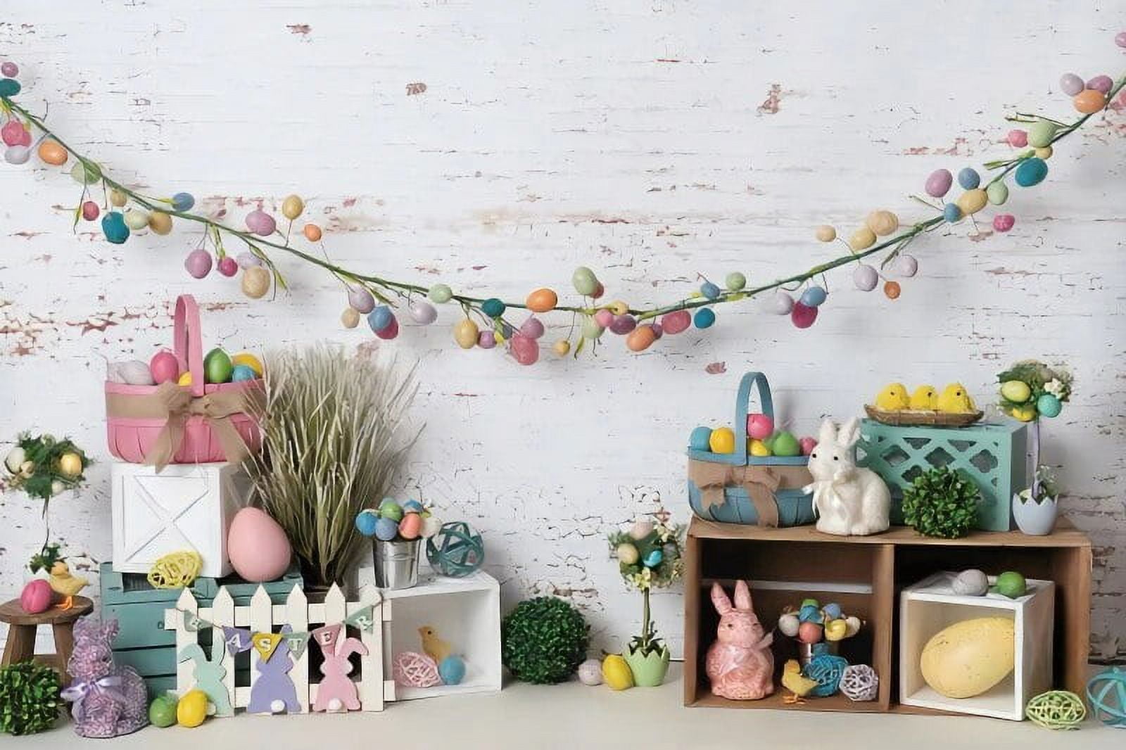Wood Wall House Light Haystack Broken Shell Easter Eggs Rabbit ...