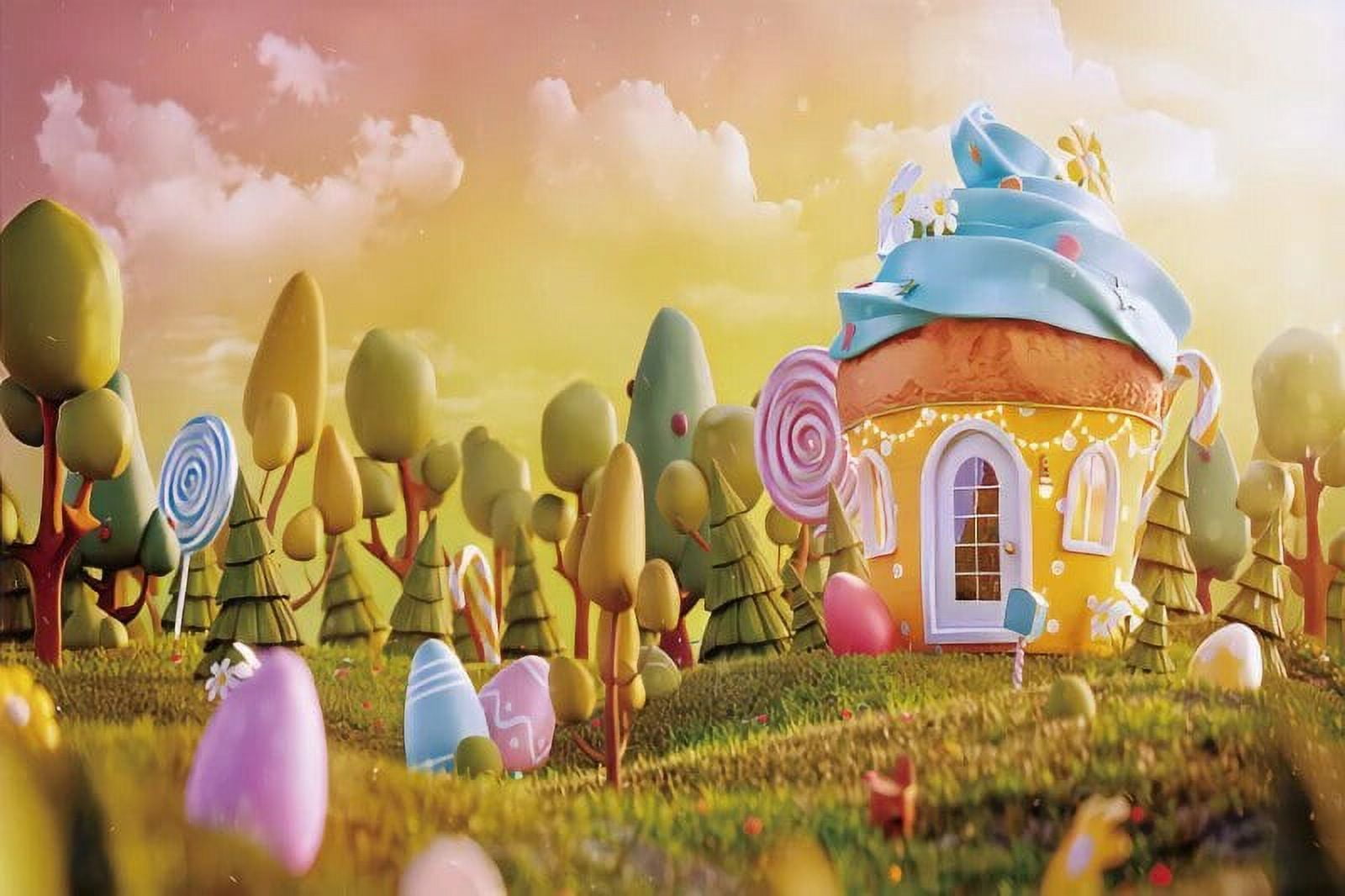 Wood Wall House Light Haystack Broken Shell Easter Eggs Rabbit ...