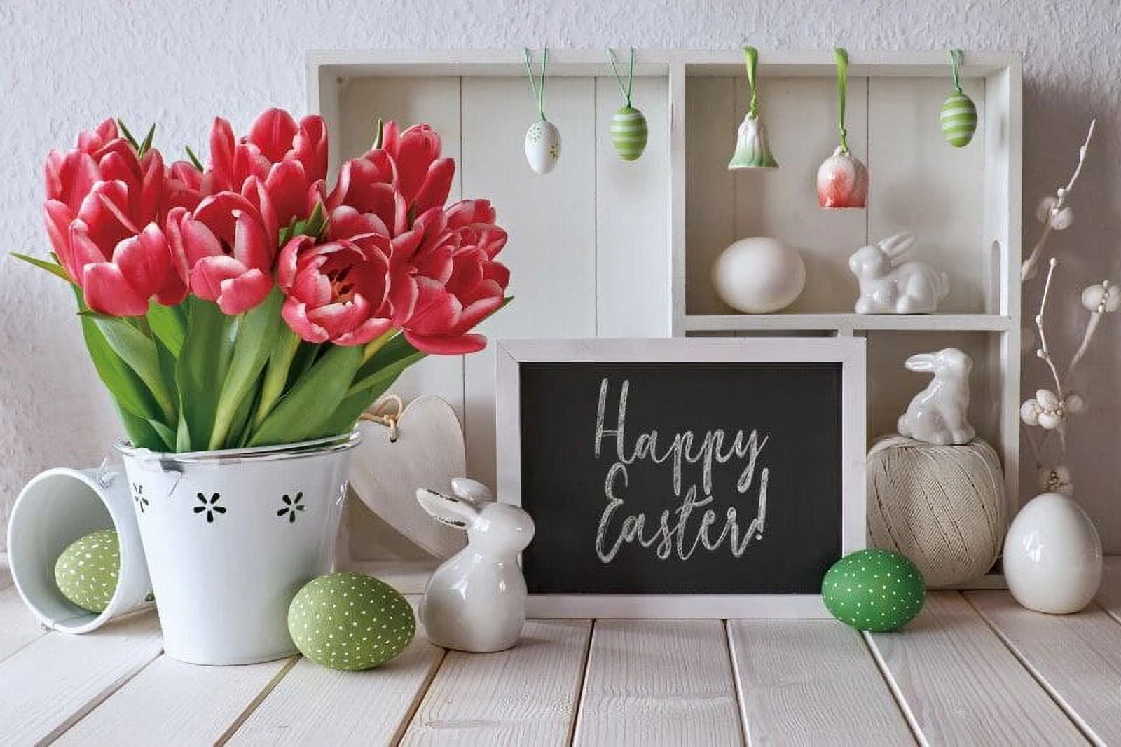Wood Wall House Light Haystack Broken Shell Easter Eggs Rabbit ...