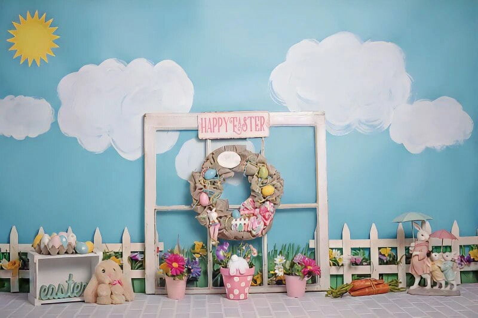 Wood Wall House Light Haystack Broken Shell Easter Eggs Rabbit ...