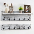 Wooden Wall Mounted Coat Rack with Shelf, Entryway Hanger with 12 Hooks ...