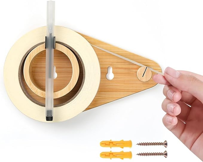 Wood Wall Mounted Masking Tape Dispenser 1 Inch Kitchen Tape Painters ...