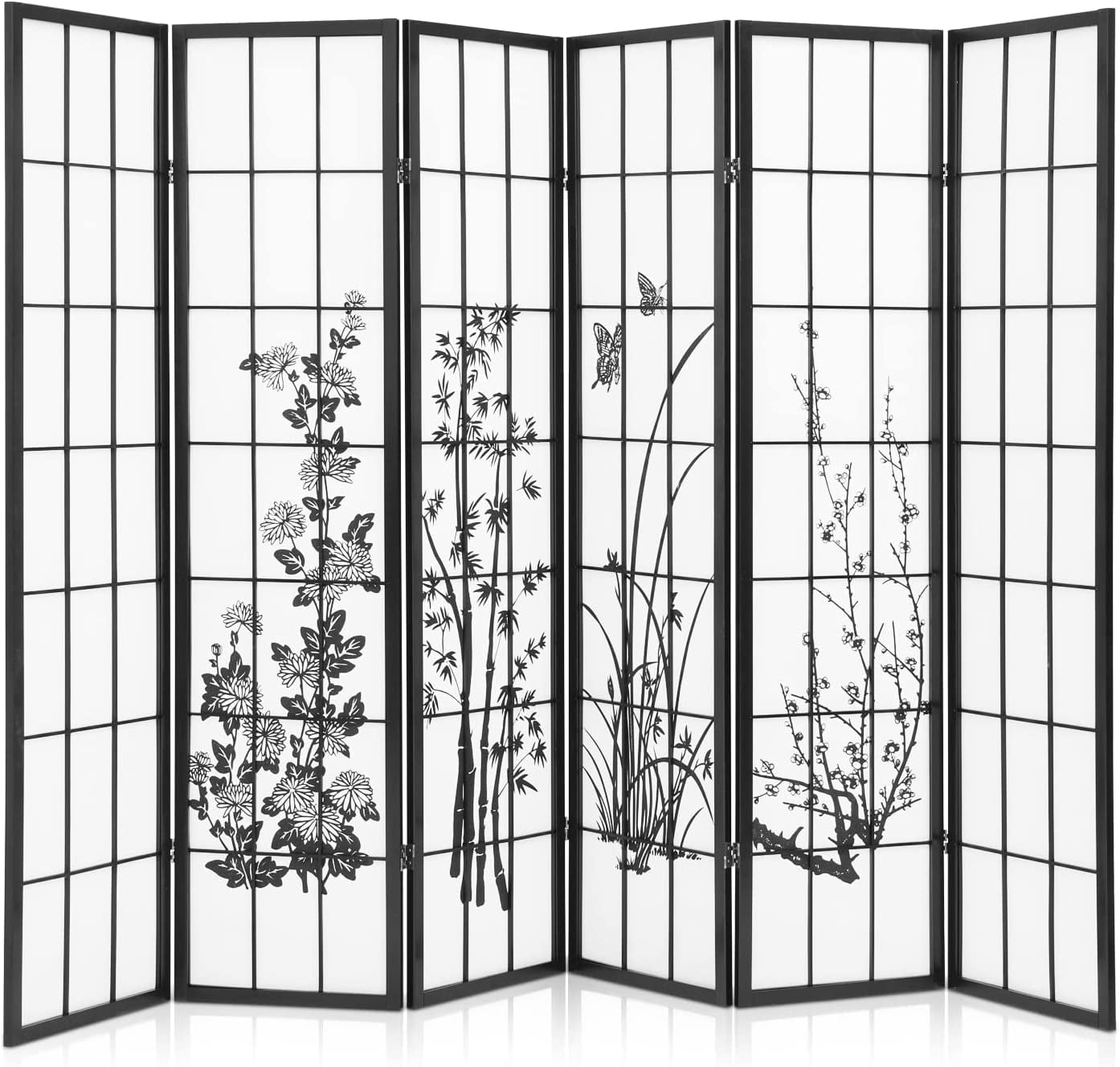 Wood Wall Panels 4 Panel Room Dividers and Accent Walls 5.9 ft Height ...